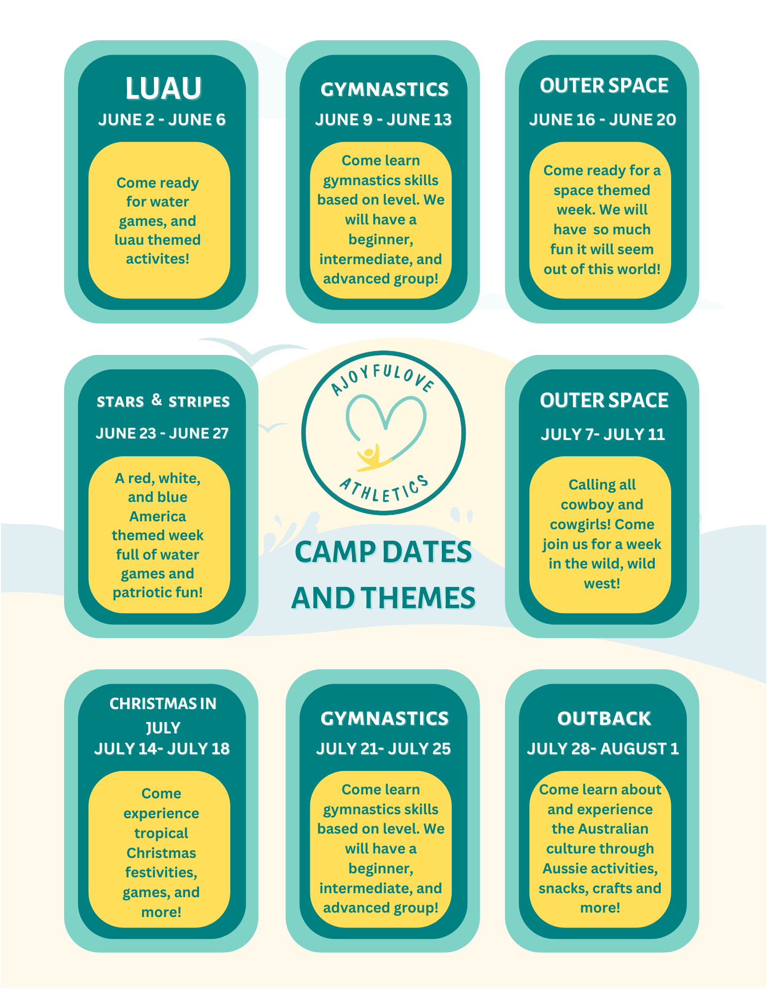 SUMMER CAMP – ajoyfulove Gymnastics